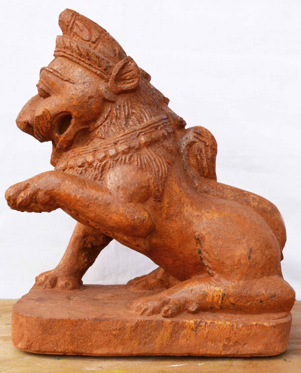 Sandstone Lion (simha) Sculpture 12 inch C10 | Crafts Odisha