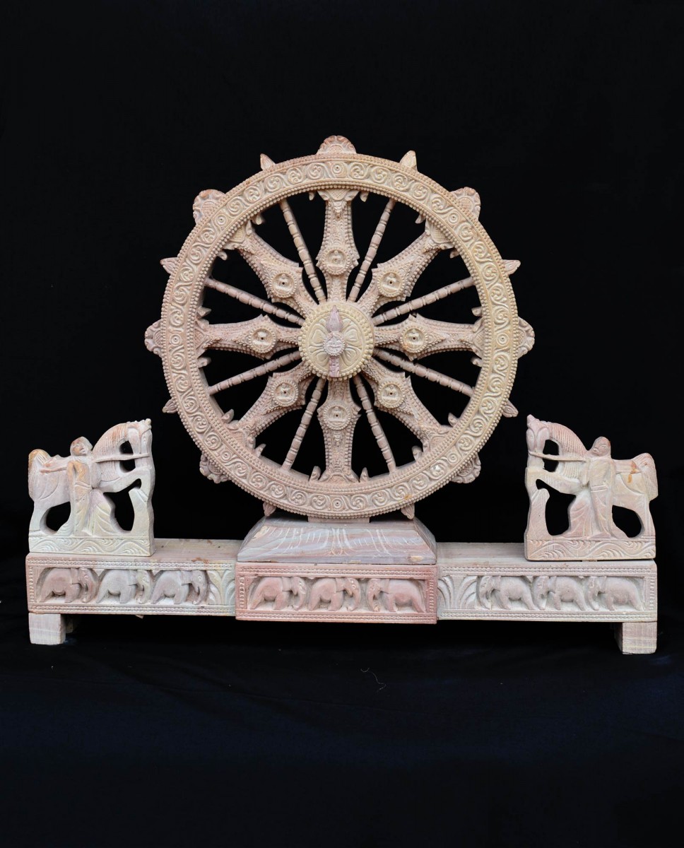 Sandstone Konark Wheel 2 ft for Home and Office Decoration - CRAFTS ODISHA