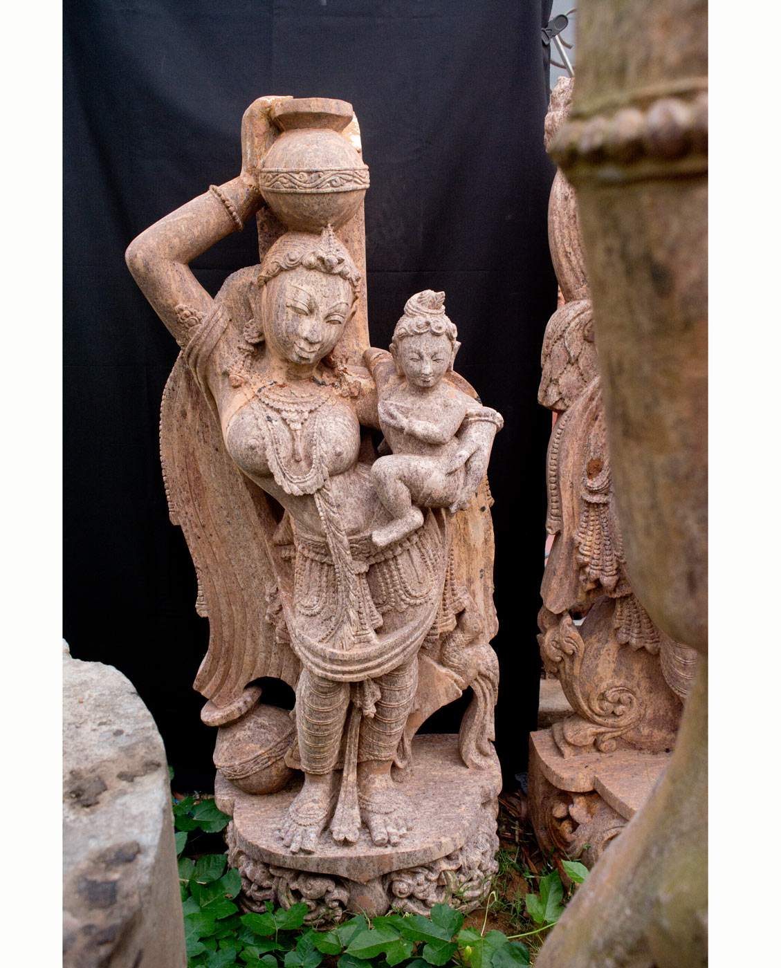 Sandstone Gaja-simha statue 37 inch - CRAFTS ODISHA
