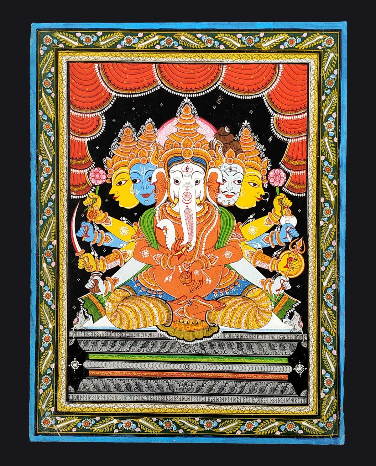 Ganesha Vishwarupa Pattachitra Canvas Painting - CRAFTS ODISHA