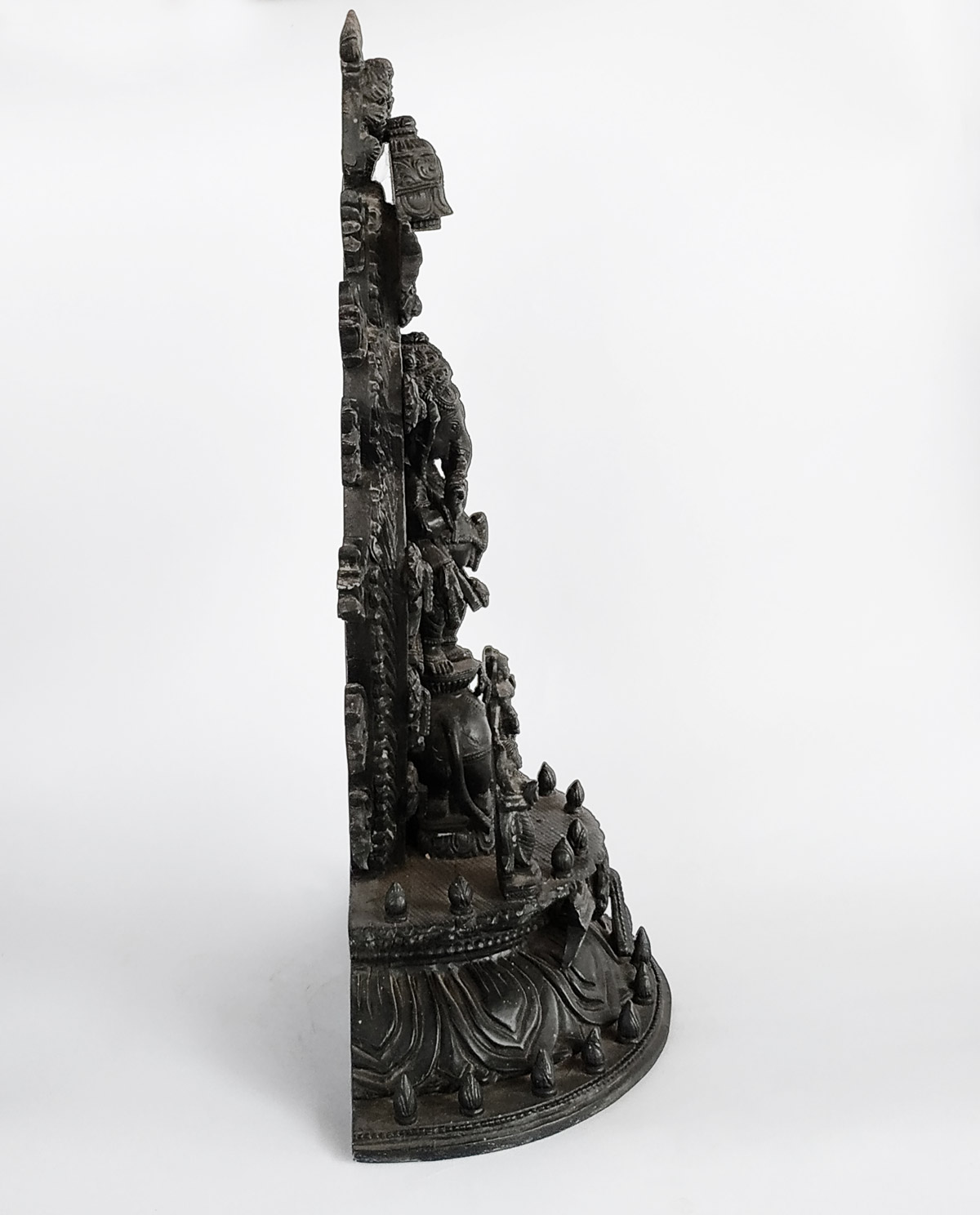 Black Standing Ganesha on Mushik Soapstone Statue 1 ft