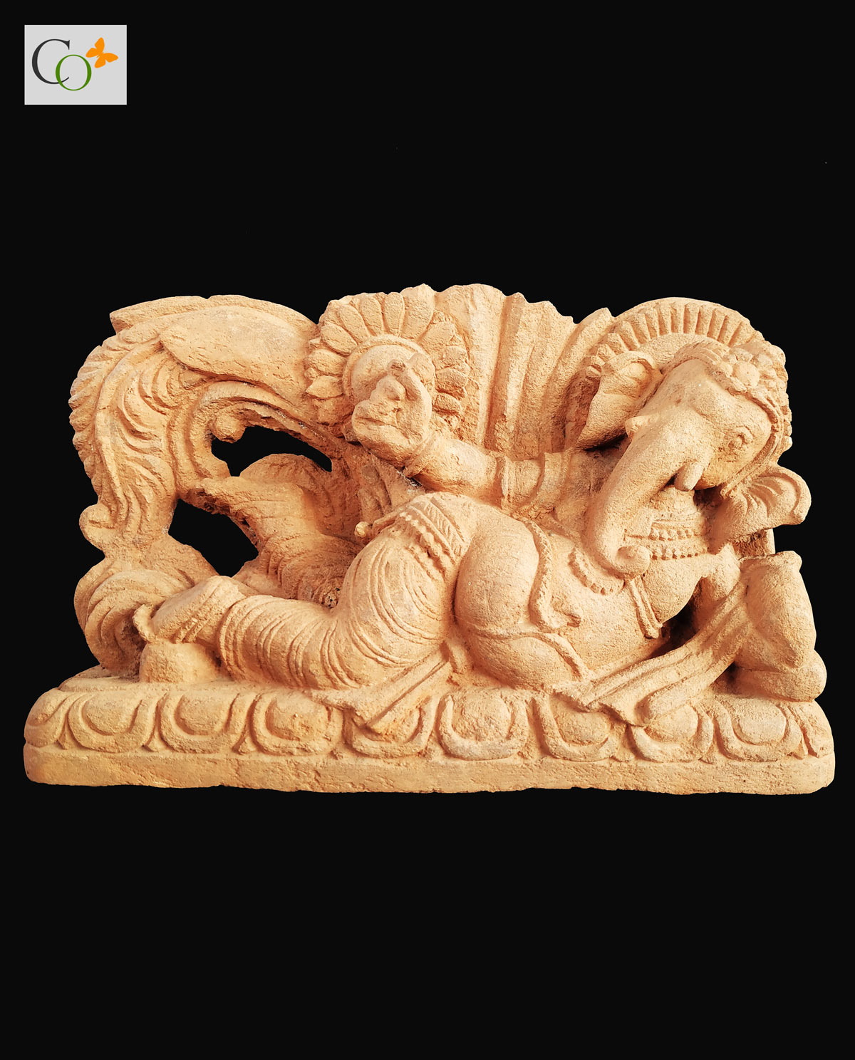 Buy Sandstone Sleeping Lord Ganesh Statue 15 in - CRAFTS ODISHA