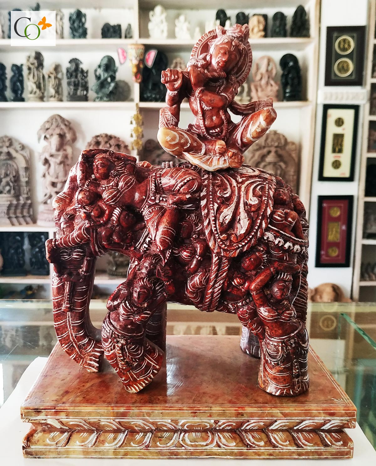BUY Gaudiahara Stone Kandarpa Hasti and Krishna on top Statue 12 in
