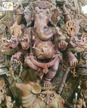 Vastu Ganesha for home Black Granite Stone Idol 3 ft - CRAFTS ODISHA