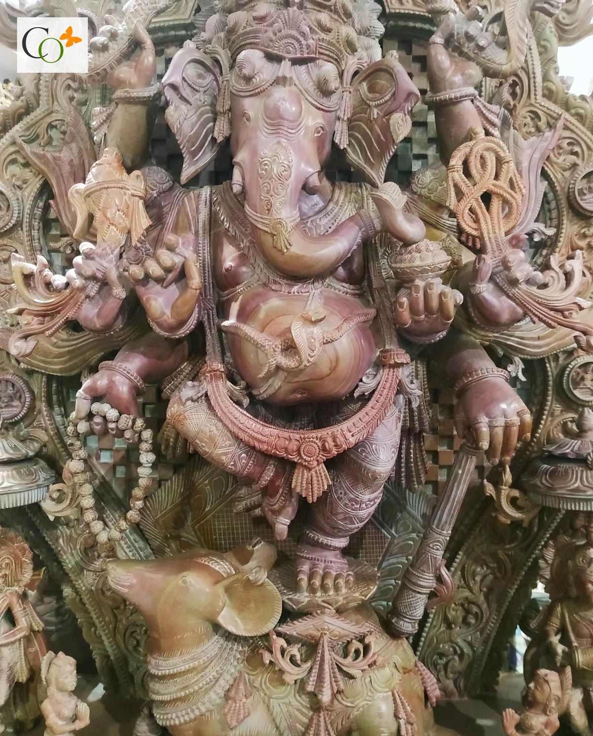BUY Soap Stone / Soft Stone Khanja Work Ganesha Statue 38 in