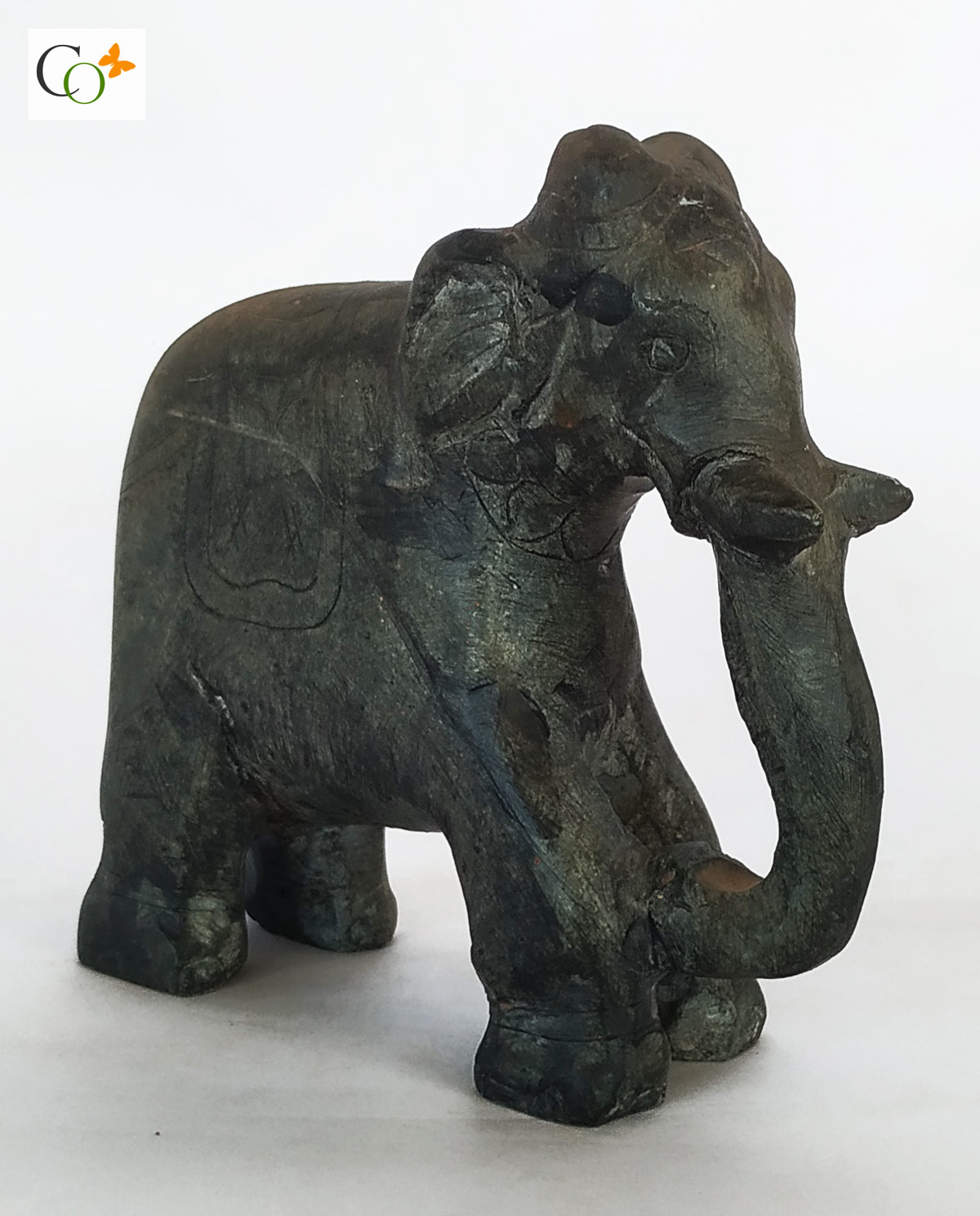 BUY Green Granite Stone Elephant 4 inch Statue Online