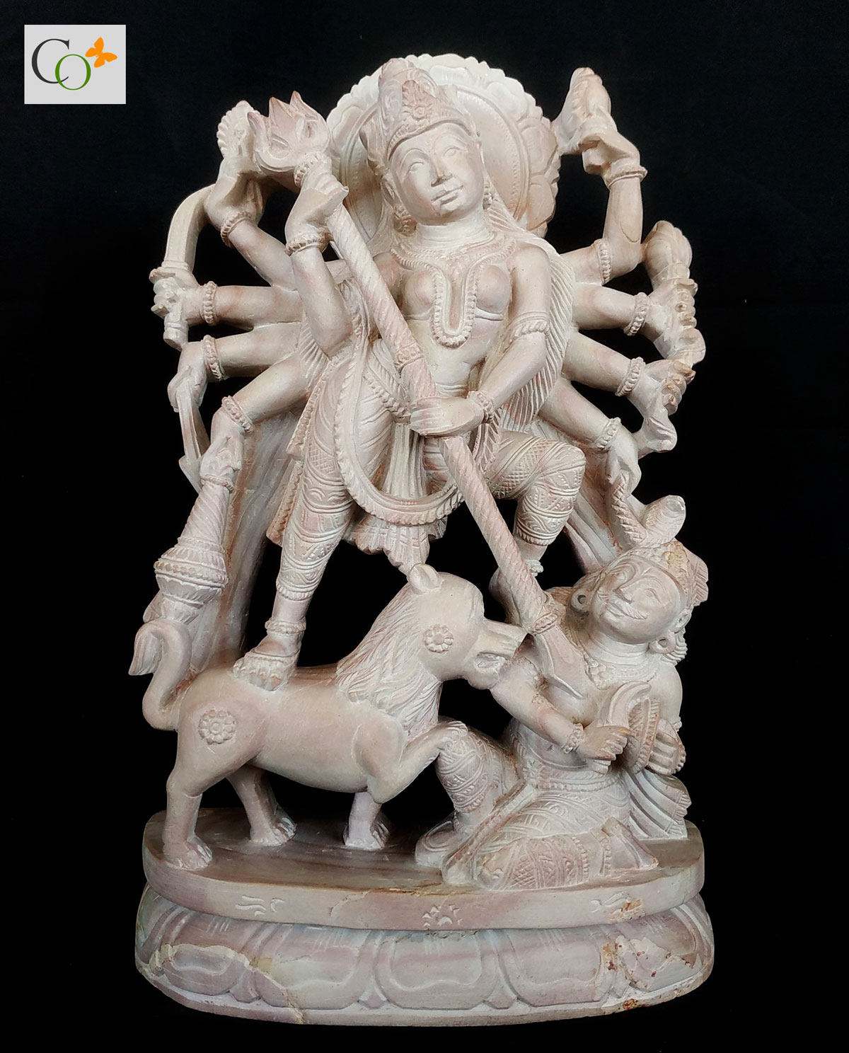 Blackstone Ashtabhuja Simha Vahini Maa Durga Statue 2.5 ft - CRAFTS ODISHA