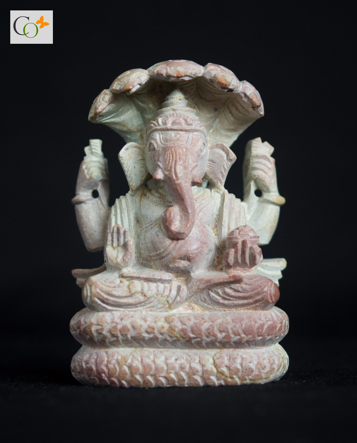 BUY Soapstone Mini Naga Ganesha Sitting on Snake Idol 1.8 in - CRAFTS ...
