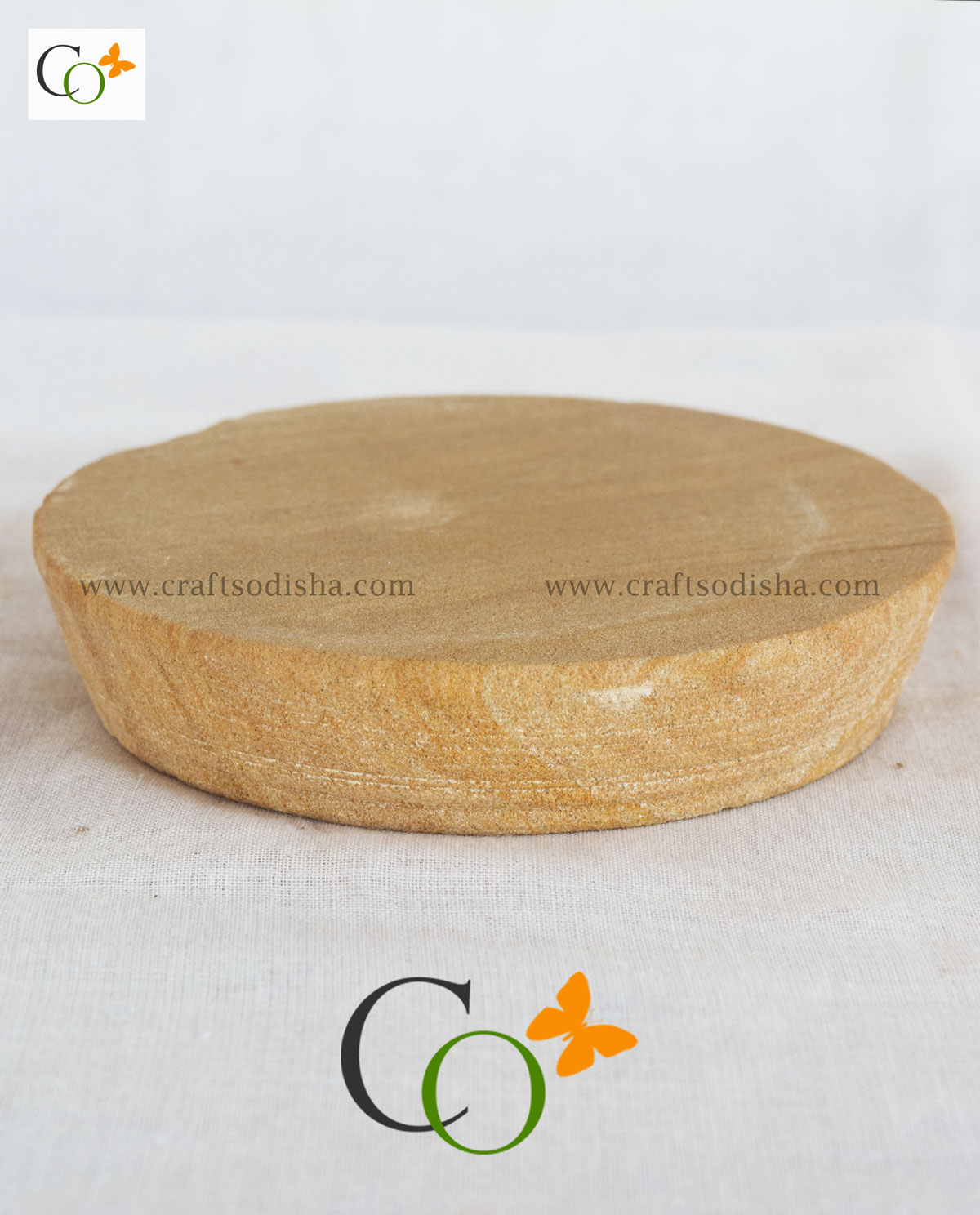 Buy Teakwood Stone Round Shaped Bellan Patta or Pedi 4 inch - CRAFTS ODISHA