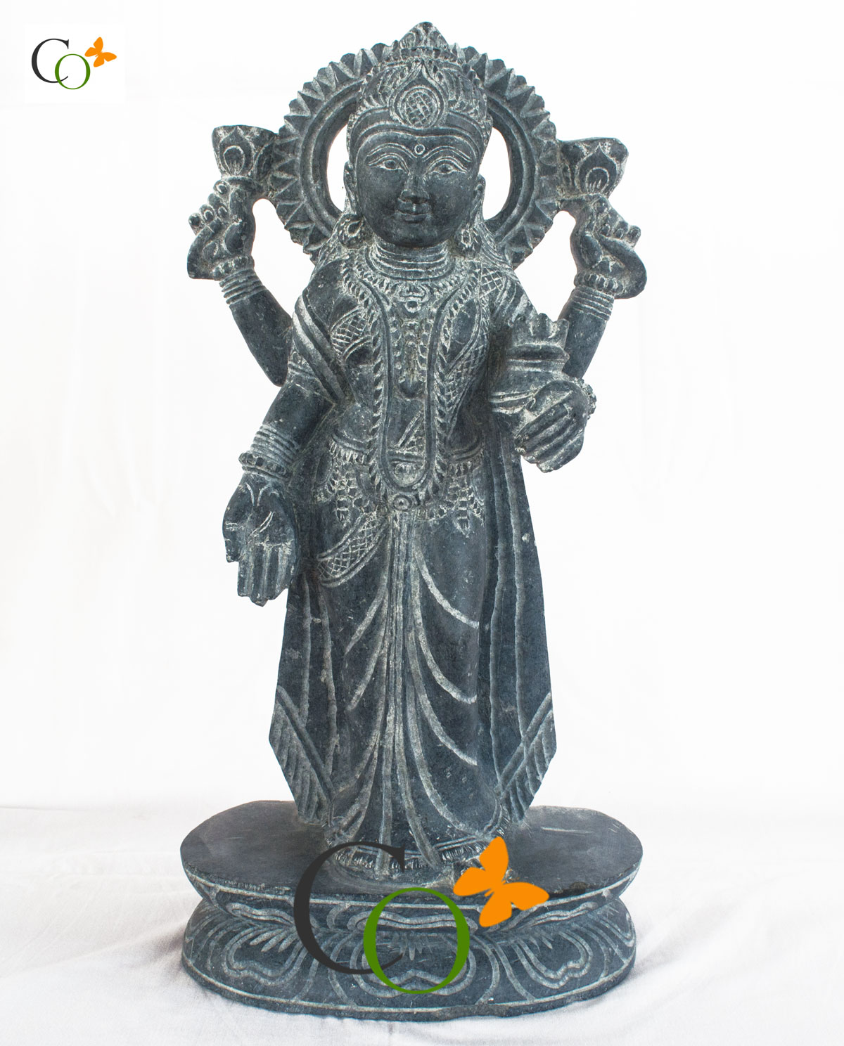 Granite Blackstone Maa Lakshmi Annapurna Statue 15 inch| Crafts Odisha