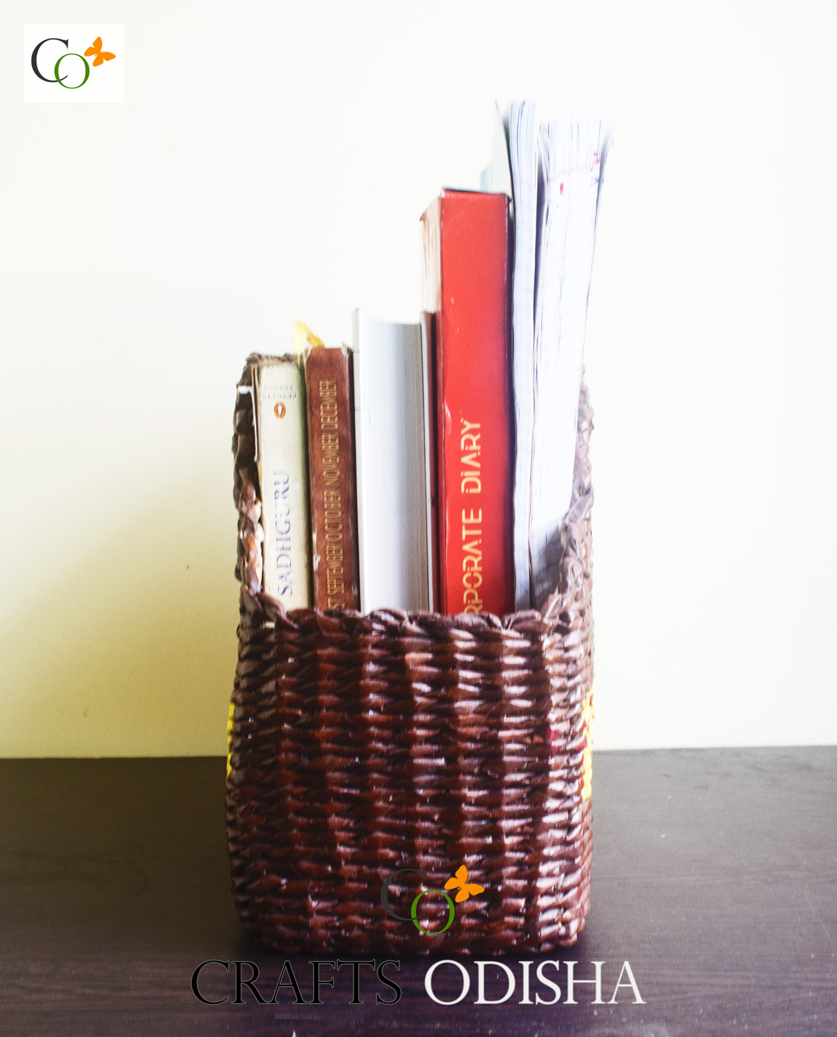 Paper Strip Weaving Magazine Holder Organiser | Crafts Odisha