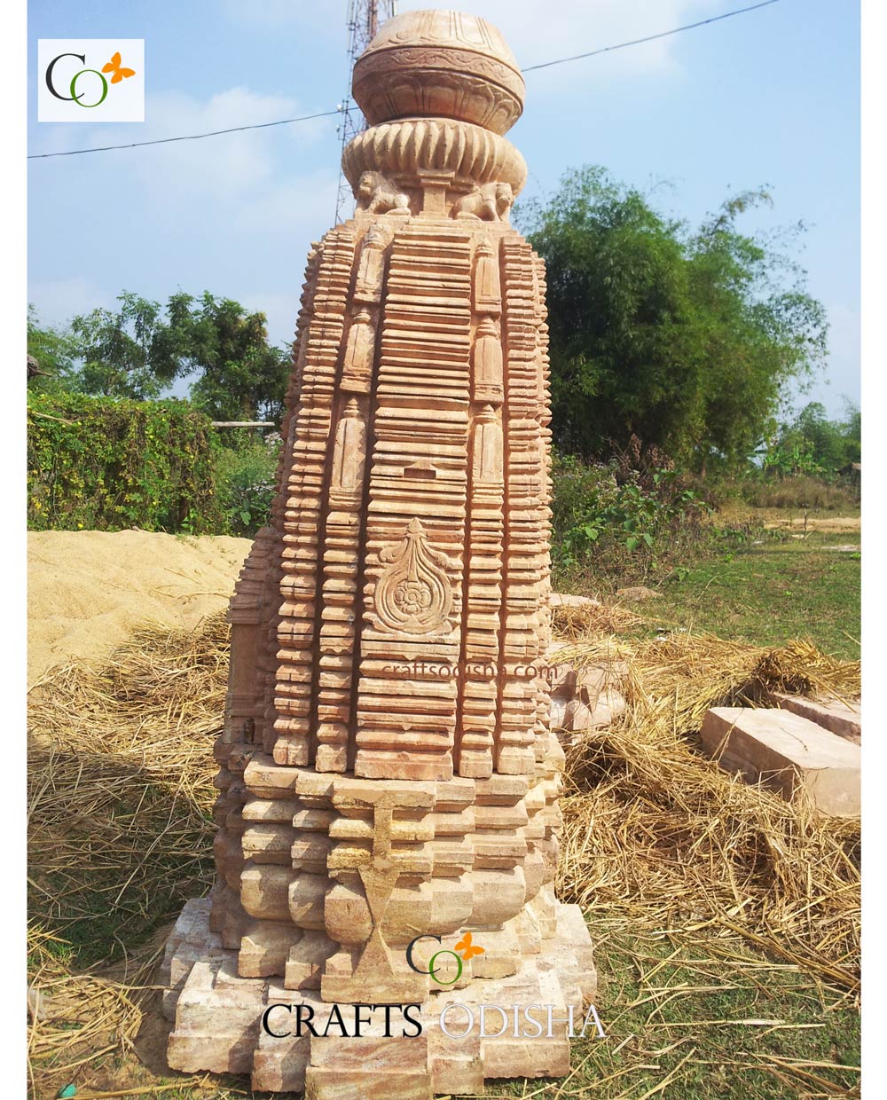 Sandstone Tulsi Chaunra Tulsi Stand Pot Gamla – Tulsi Planter Temple ...