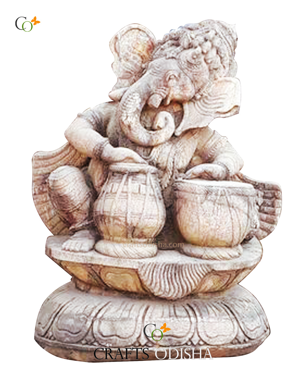 Sandstone Khandolite Stone Ganesh Ji Playing Tabla Statue 3 ft | Crafts ...