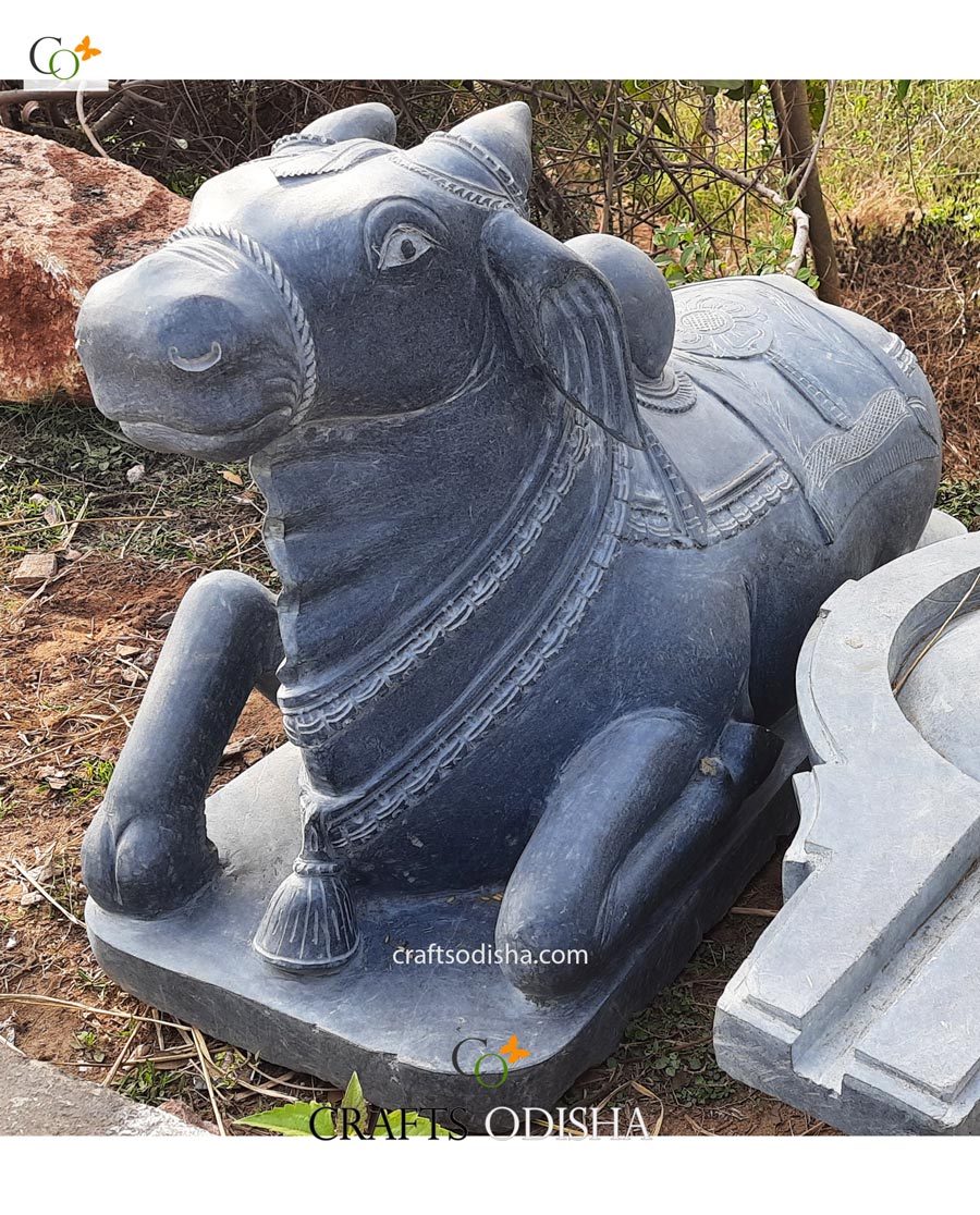 Ganite Muguni Stone Shiv Vahan Nandi Bull Statue | Crafts Odisha