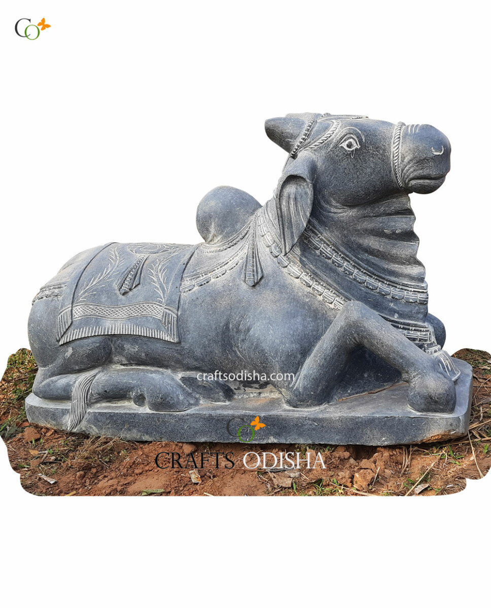 Ganite Muguni Stone Shiv Vahan Nandi Bull Statue | Crafts Odisha