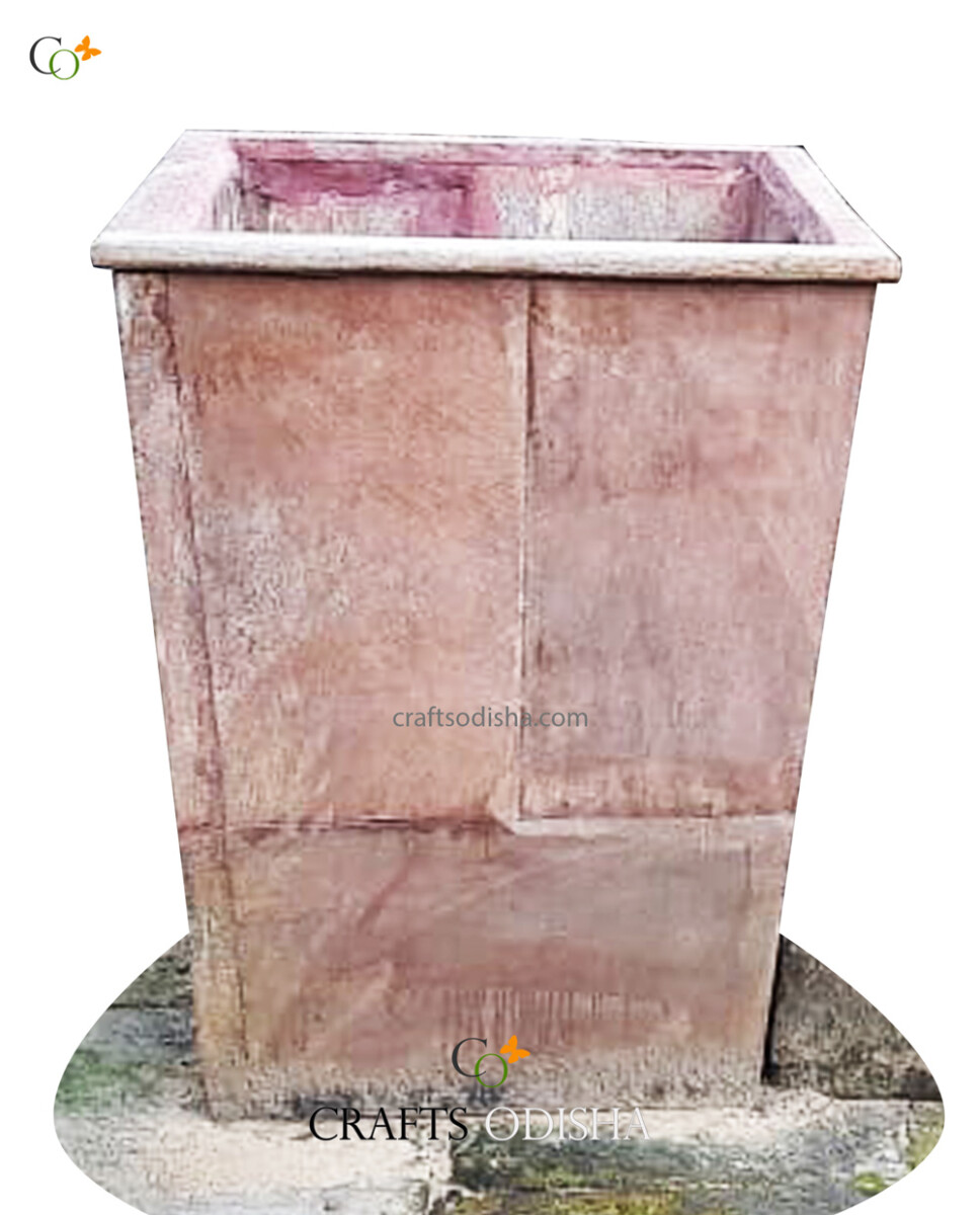 Sandstone Dustbin for Public Park or Garden | Crafts Odisha