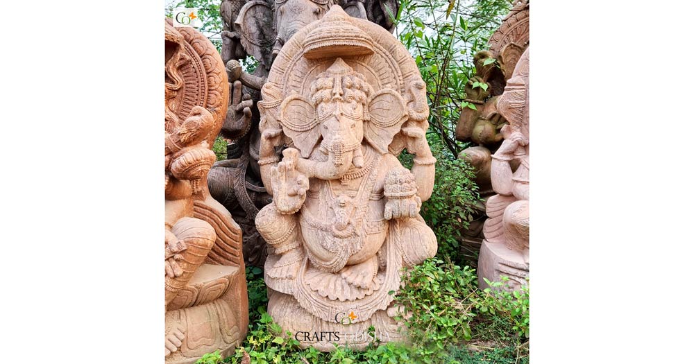 Ganpati Bappa Murti Khondalite Stone 4 feet - CRAFTS ODISHA